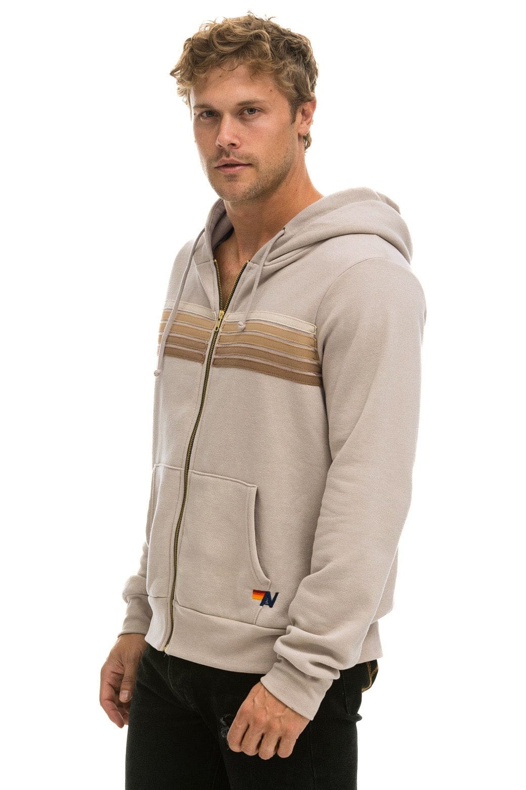 5 STRIPE HOODIE - SAND // TAN - Aviator Nation