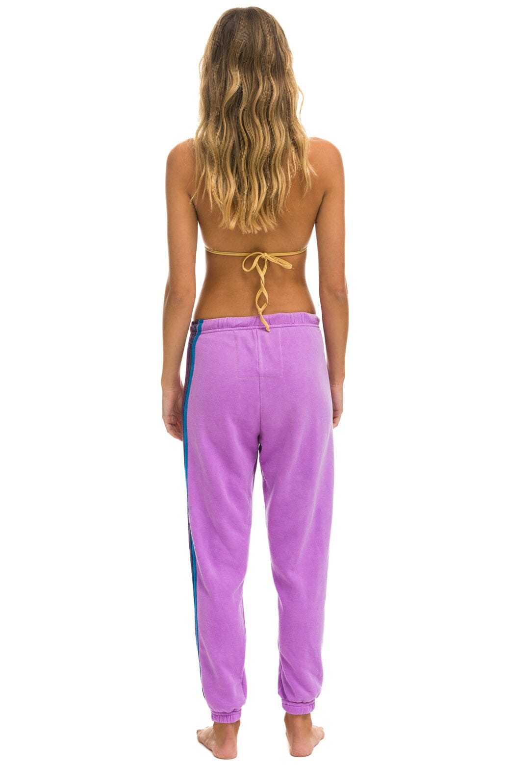 5 Stripe Sweatpants Neon Purple Pink Purple Aviator Nation