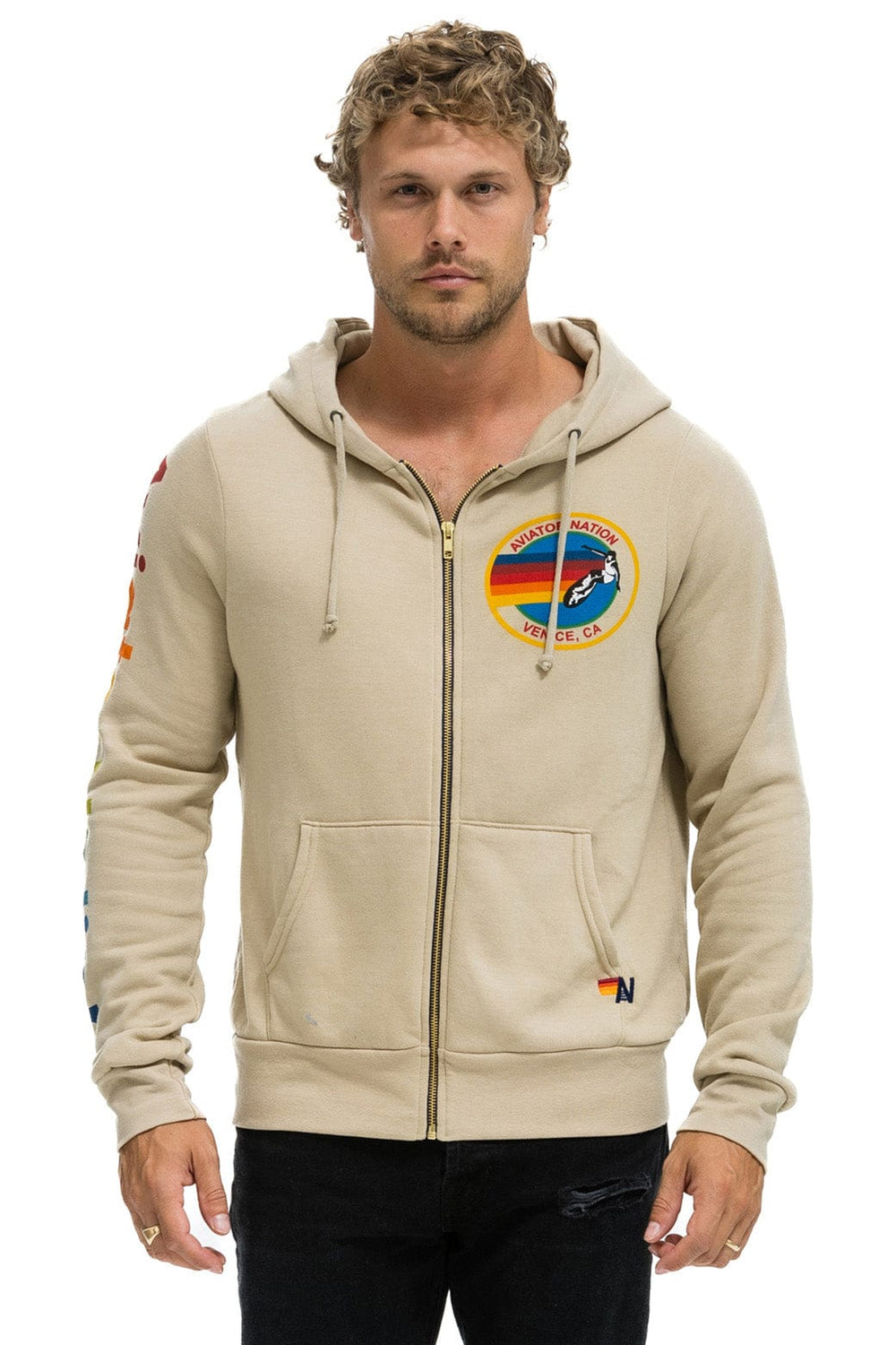 AVIATOR NATION HOODIE - SAND - Aviator Nation