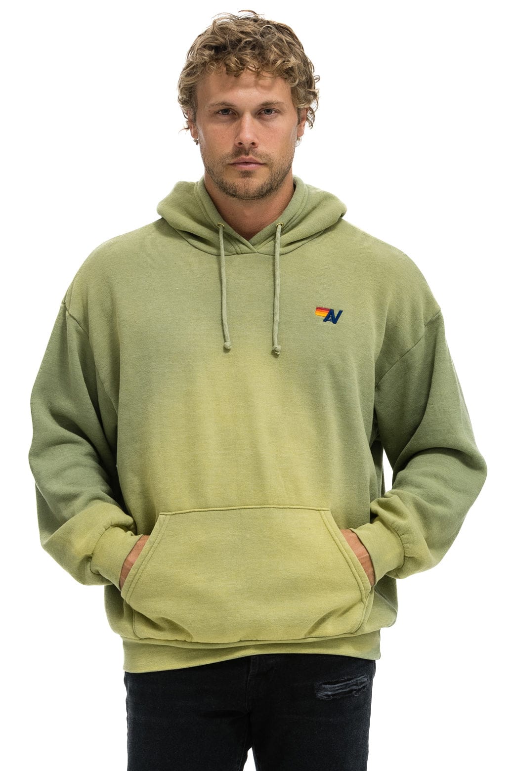 ESSENTIAL RELAXED PULLOVER HOODIE - FADED ARMY - Aviator Nation