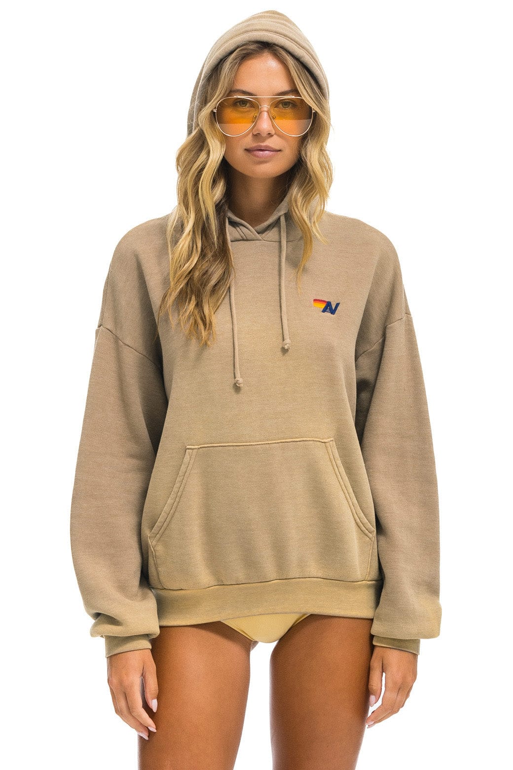 ESSENTIAL RELAXED PULLOVER HOODIE - FADED TAN - Aviator Nation