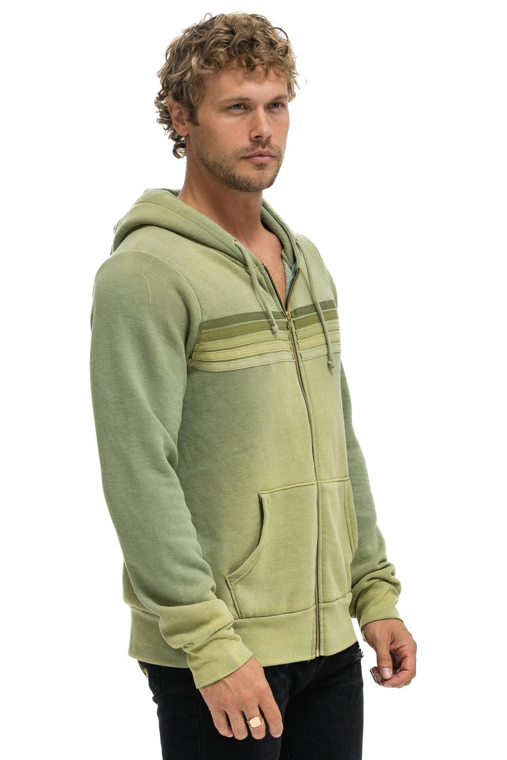 5 STRIPE HOODIE - FADED ARMY - Aviator Nation