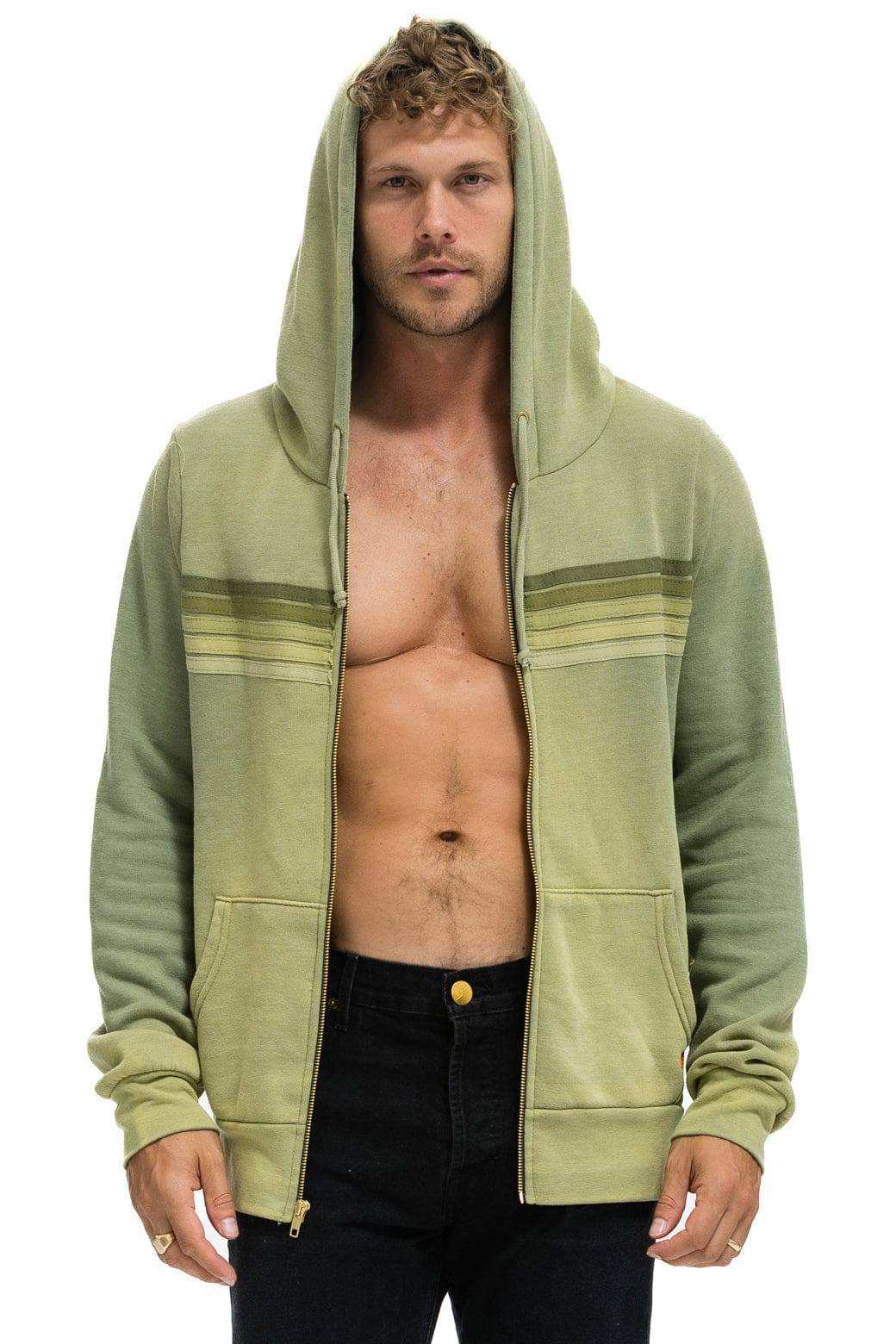 5 STRIPE HOODIE - FADED ARMY - Aviator Nation