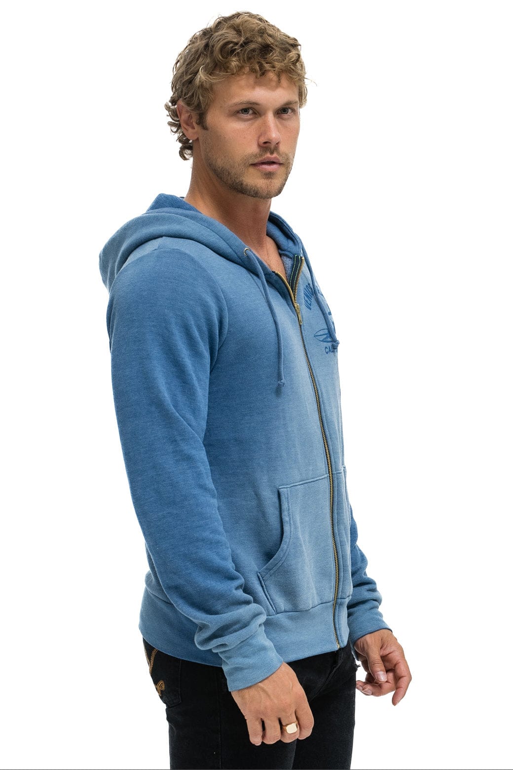 VENICE SURFER ZIP HOODIE - FADED WATER - Aviator Nation