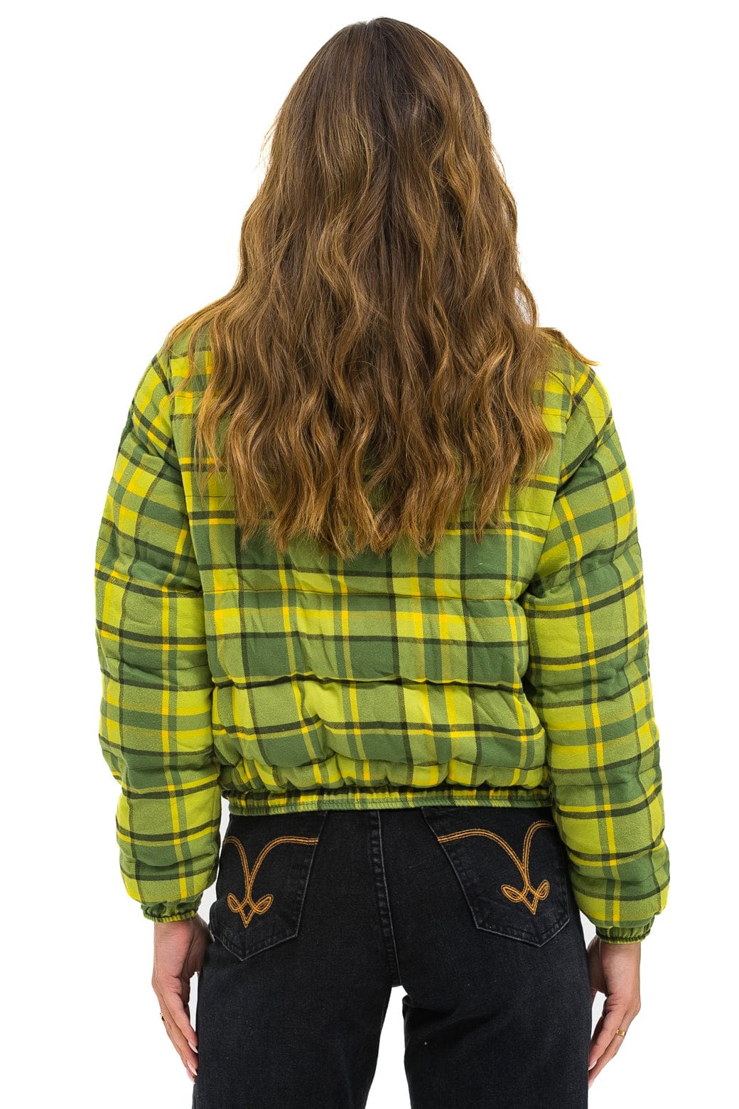 APRES PLAID PUFFER JACKET - AVOCADO PLAID - Aviator Nation