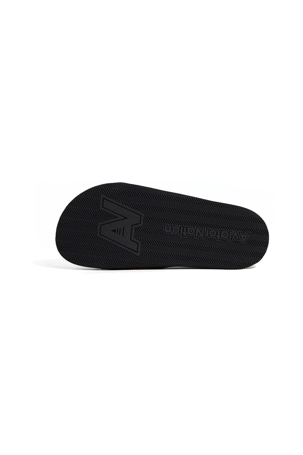 AVIATOR NATION LOGO RAINBOW 4 STRIPE SLIDES - BLACK - Aviator Nation
