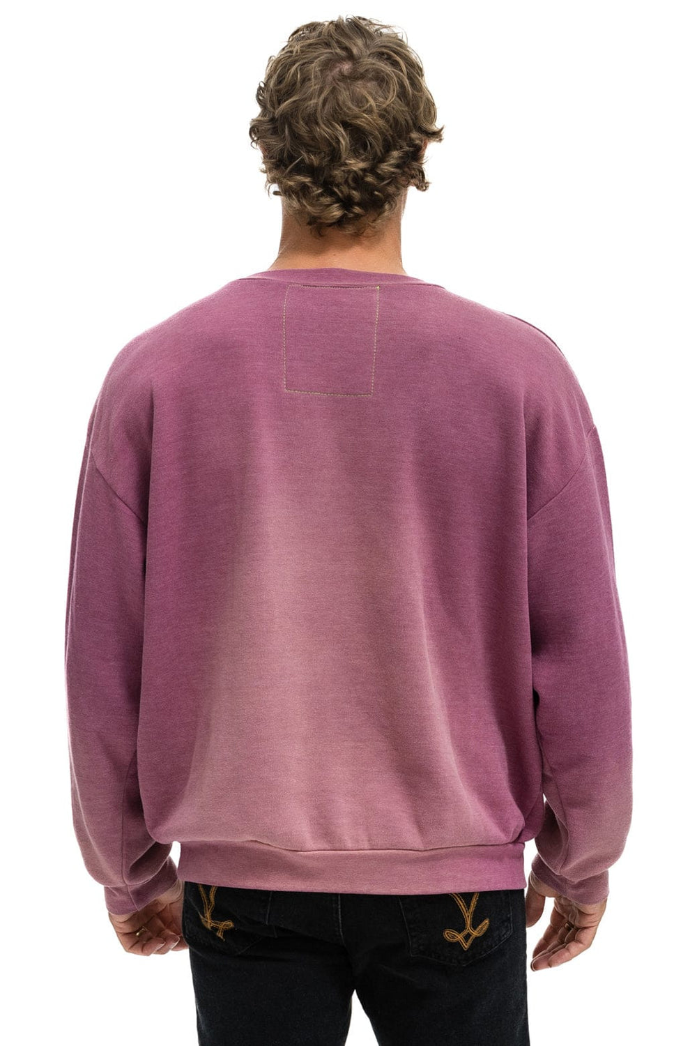 BOLT STITCH 2 RELAXED CREW SWEATSHIRT - FADED BERRY - Aviator Nation