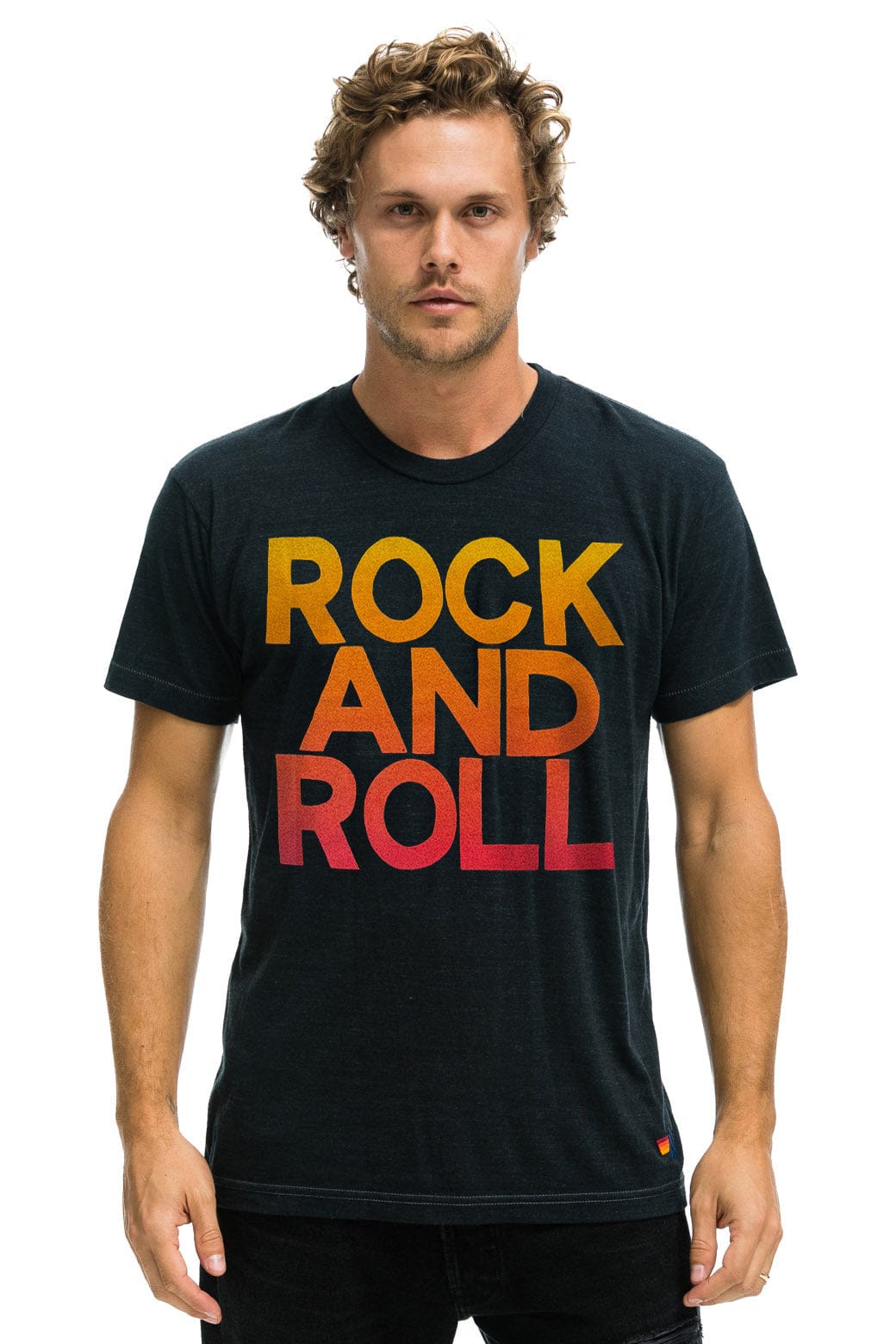 ROCK & ROLL FADE TEE - CHARCOAL - Aviator Nation