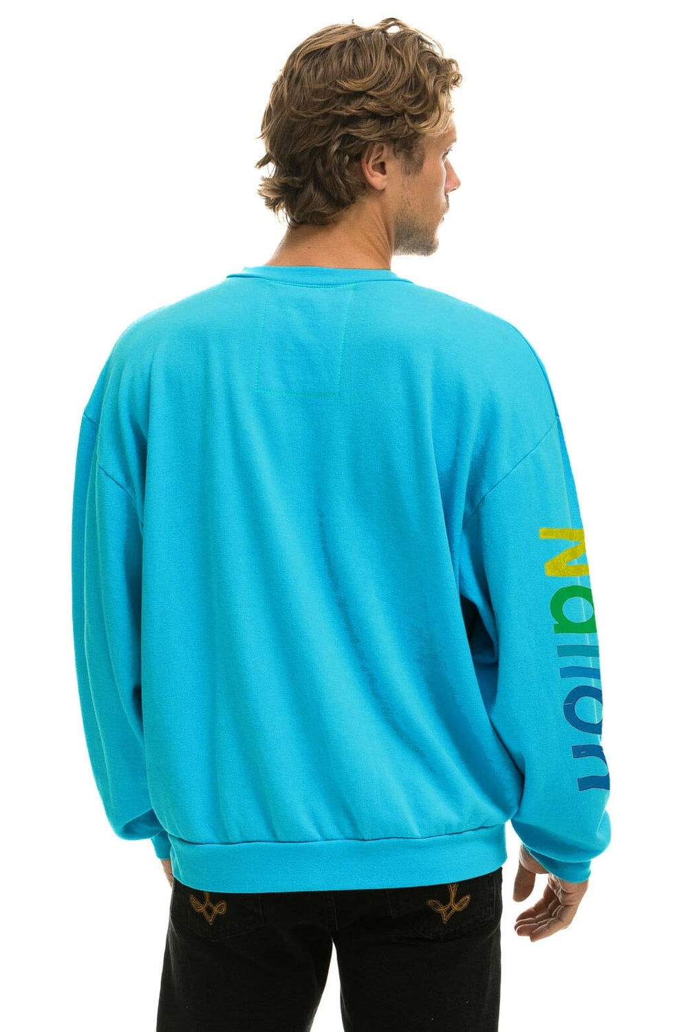 AVIATOR NATION AUSTIN RELAXED CREW SWEATSHIRT - NEON BLUE - Aviator Nation