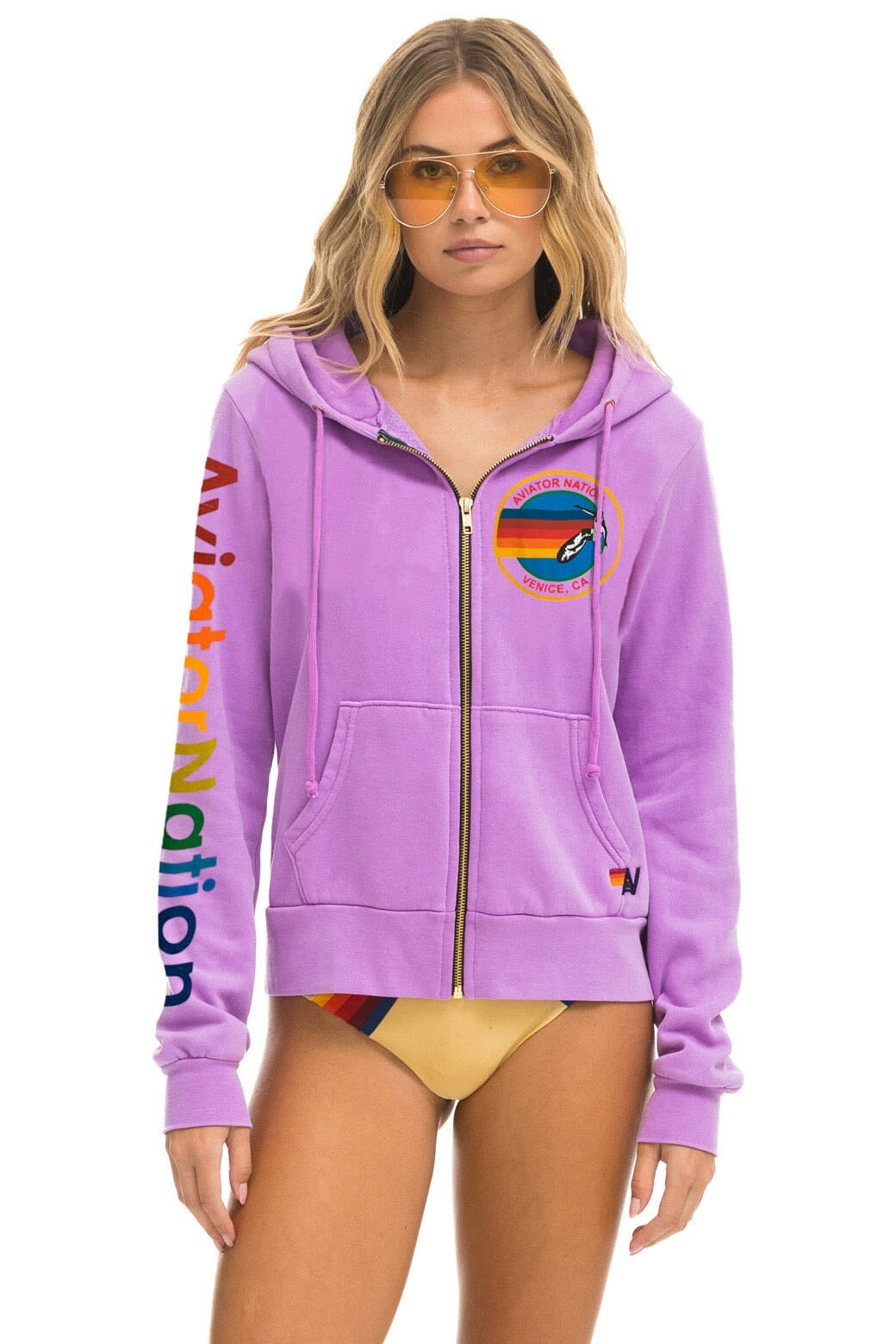 AVIATOR NATION HOODIE - NEON PURPLE - Aviator Nation