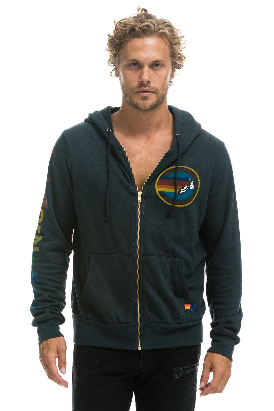 AVIATOR NATION NEW YORK CITY HOODIE - CHARCOAL - Aviator Nation