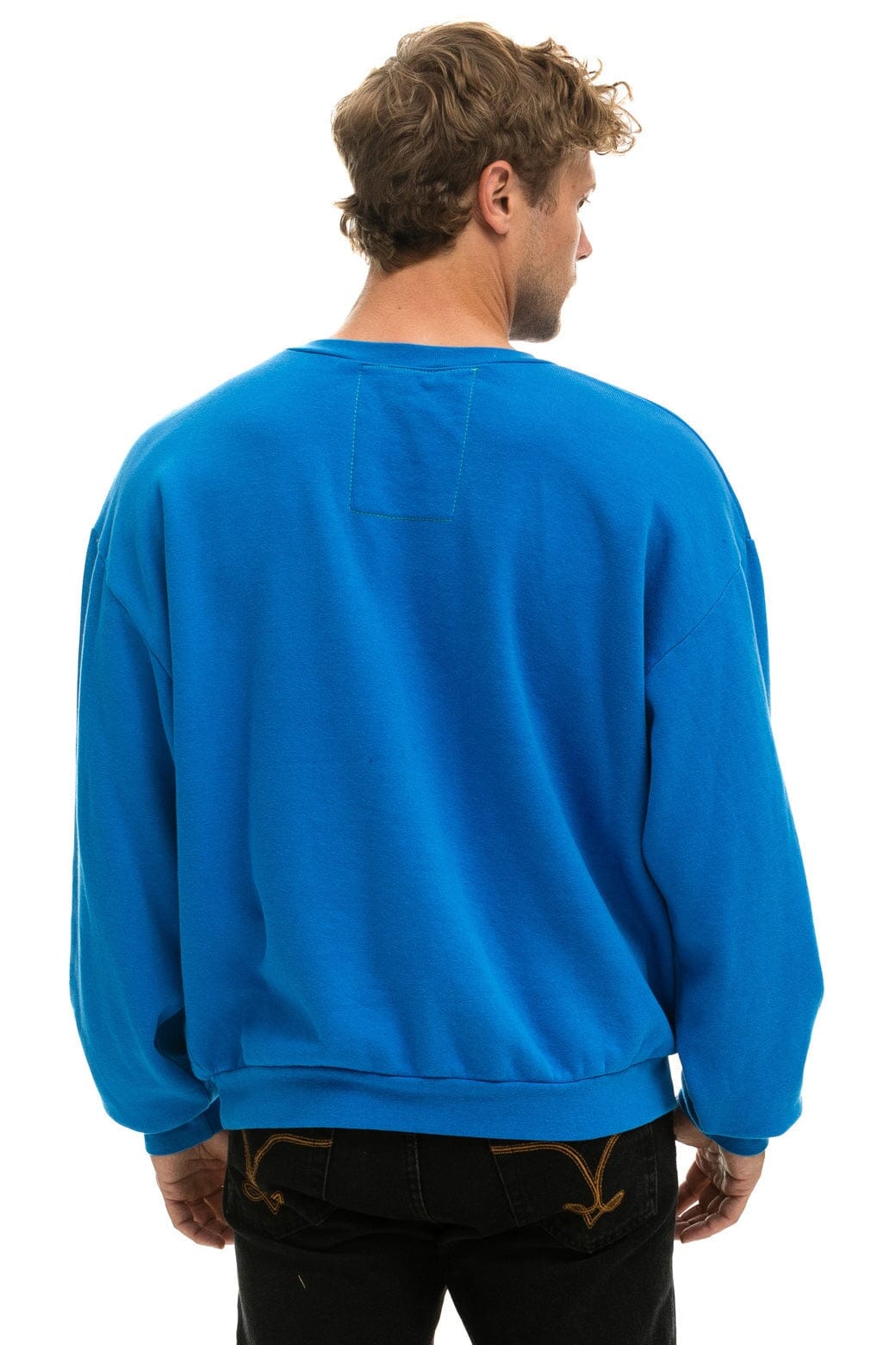 BOLT GRADIENT RELAXED CREW SWEATSHIRT - OCEAN // RAINBOW - Aviator Nation