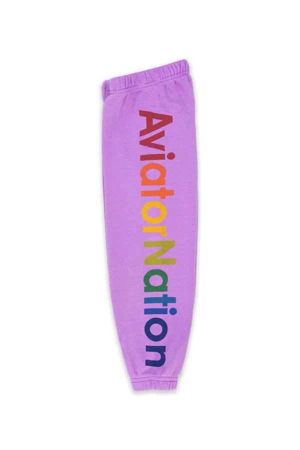 KID'S AVIATOR NATION SWEATPANTS - NEON PURPLE - Aviator Nation