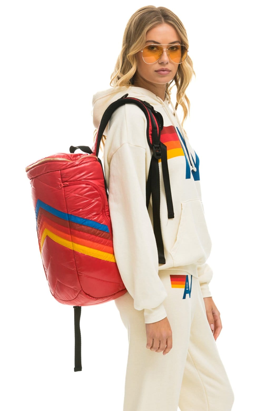 PEAK PUFFER BACKPACK - CHERRY GLOSSY - Aviator Nation