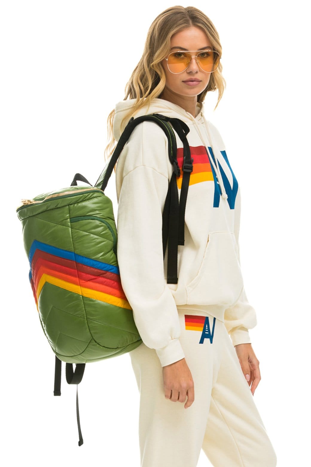 PEAK PUFFER BACKPACK - GARDEN GREEN GLOSSY - Aviator Nation