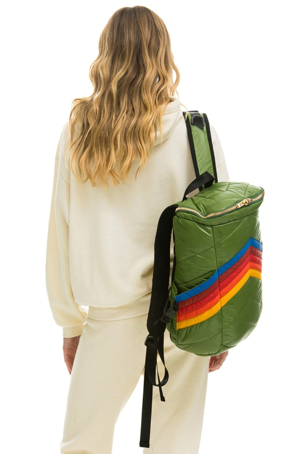 PEAK PUFFER BACKPACK - GARDEN GREEN GLOSSY - Aviator Nation