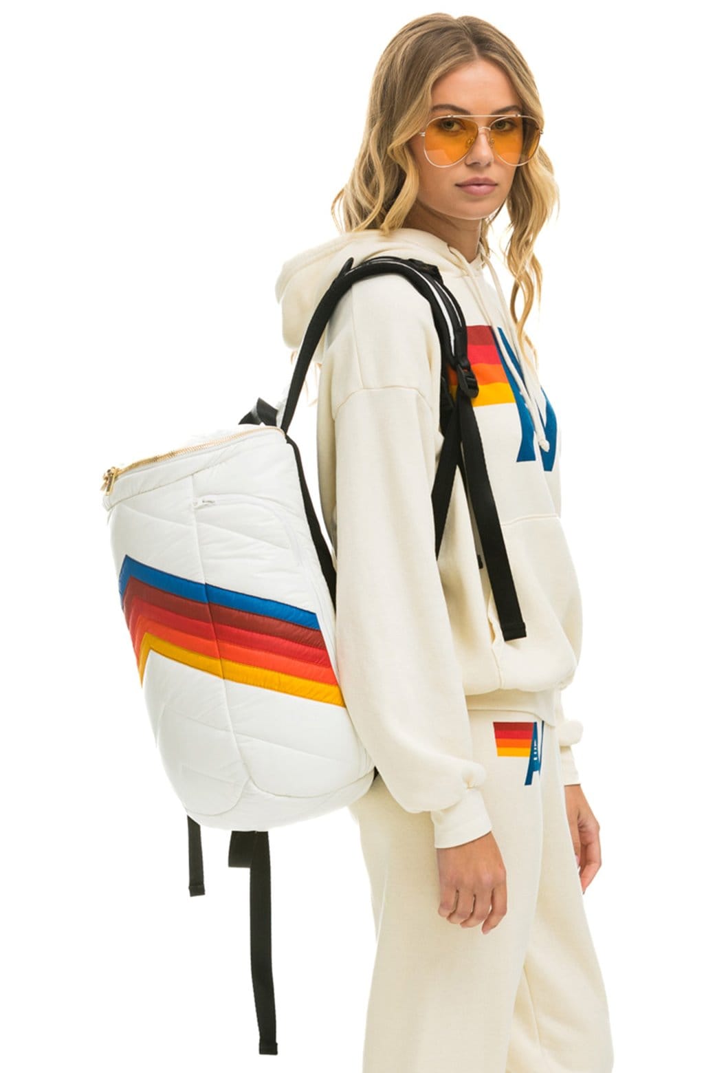 PEAK PUFFER BACKPACK - WHITE GLOSSY - Aviator Nation