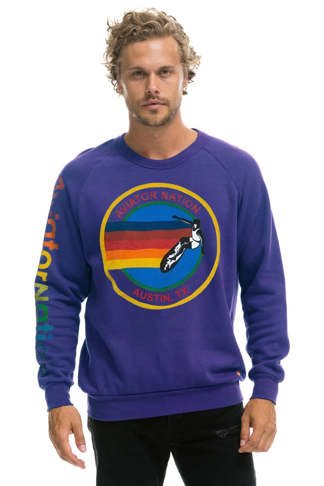 AVIATOR NATION AUSTIN SWEATSHIRT - PURPLE - Aviator Nation