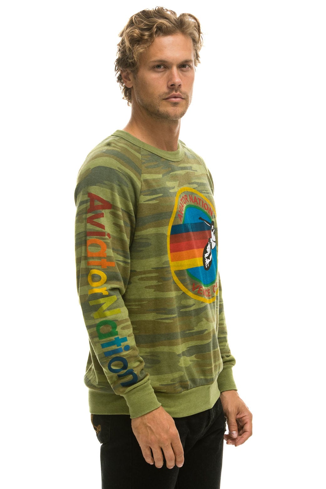 AVIATOR NATION CREW SWEATSHIRT - CAMO - Aviator Nation