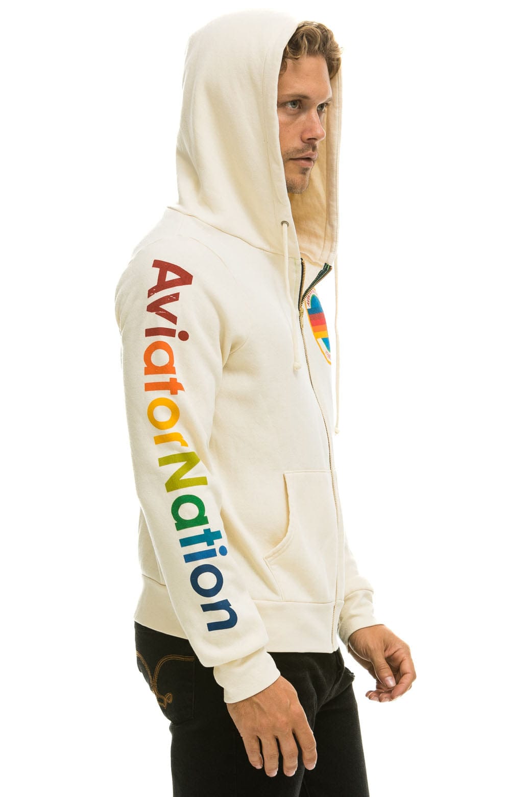 AVIATOR NATION HOODIE - VINTAGE WHITE - Aviator Nation
