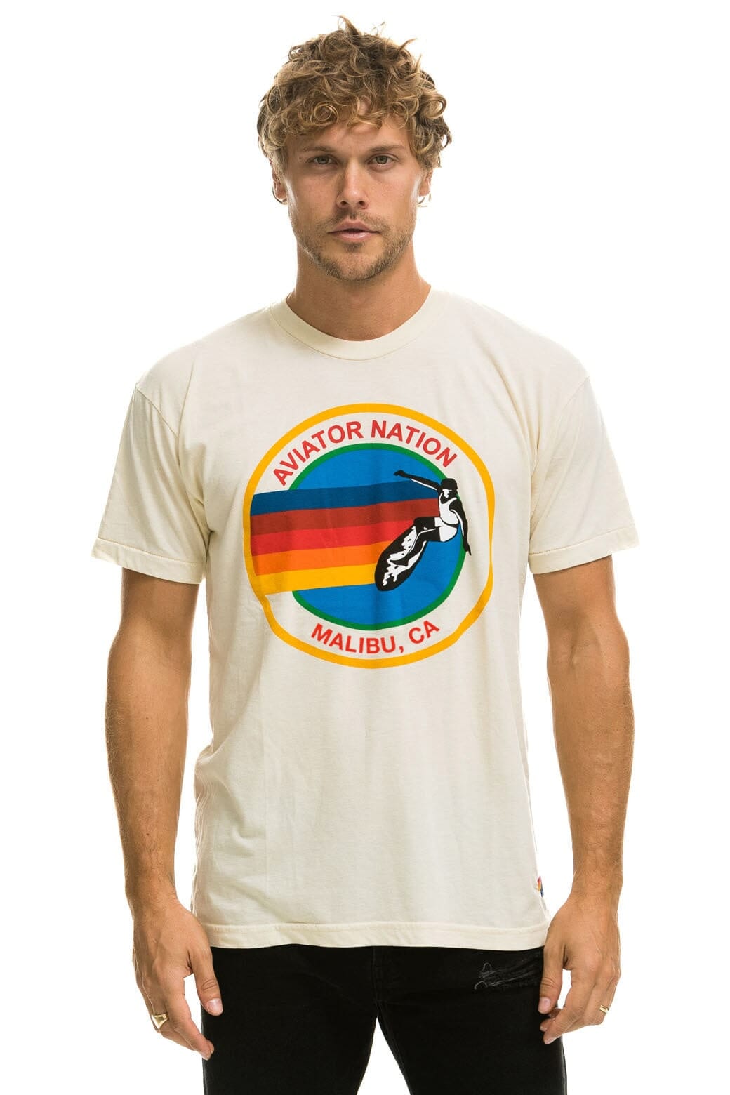 AVIATOR NATION MALIBU TEE - VINTAGE WHITE - Aviator Nation