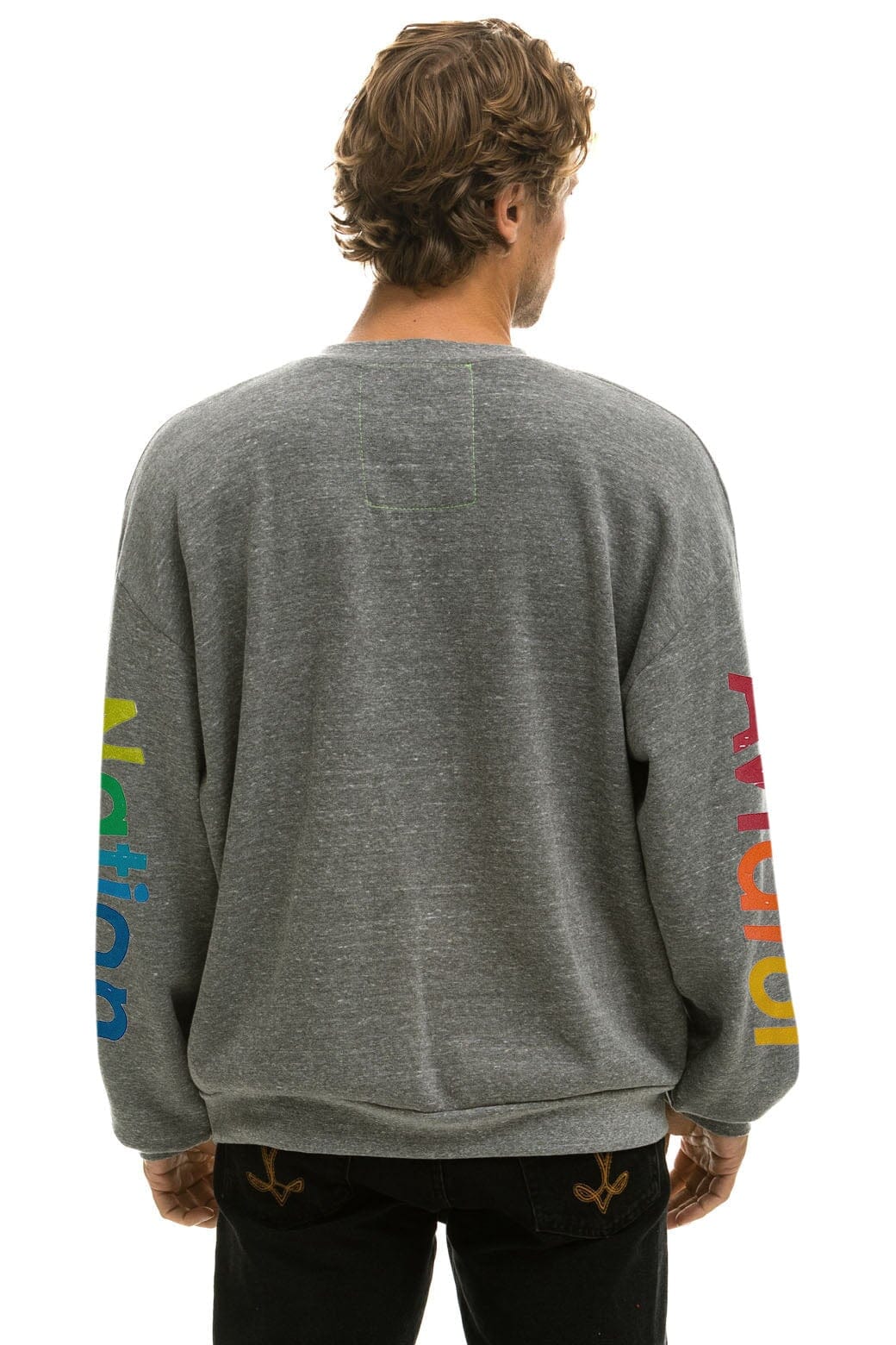 AVIATOR NATION RELAXED CREW SWEATSHIRT - HEATHER GREY - Aviator Nation