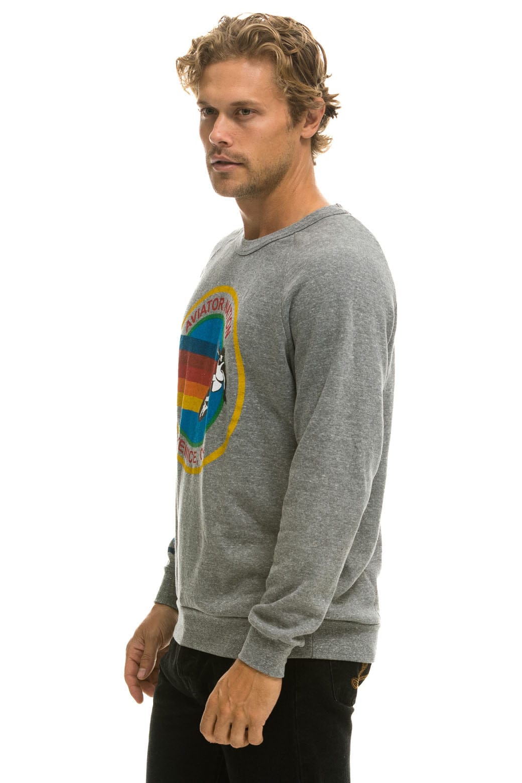 AVIATOR NATION SWEATSHIRT - HEATHER GREY - Aviator Nation