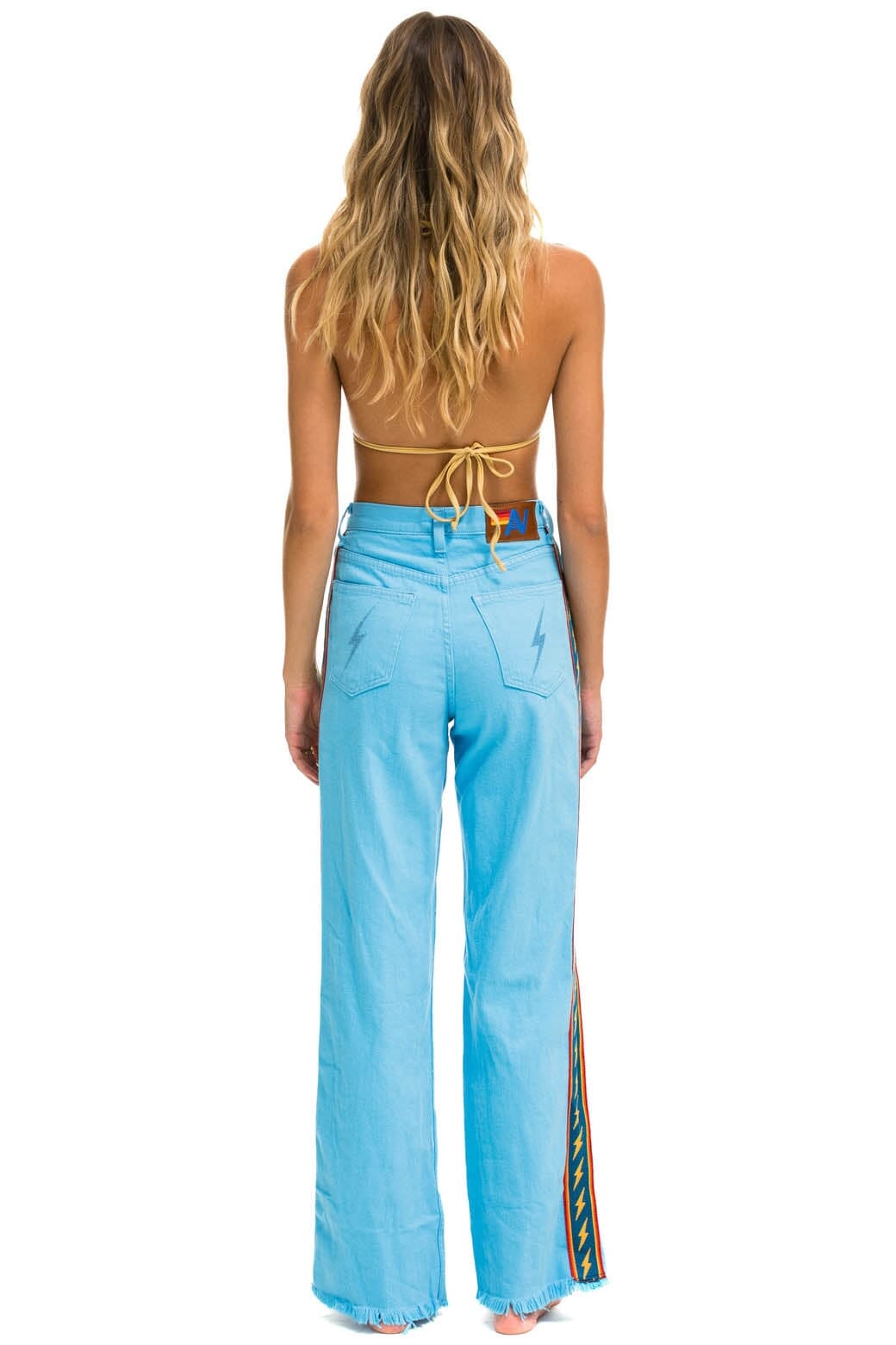 BOLT STRIPE HI RISE WIDE-LEG GYPSY JEAN - SKY - Aviator Nation