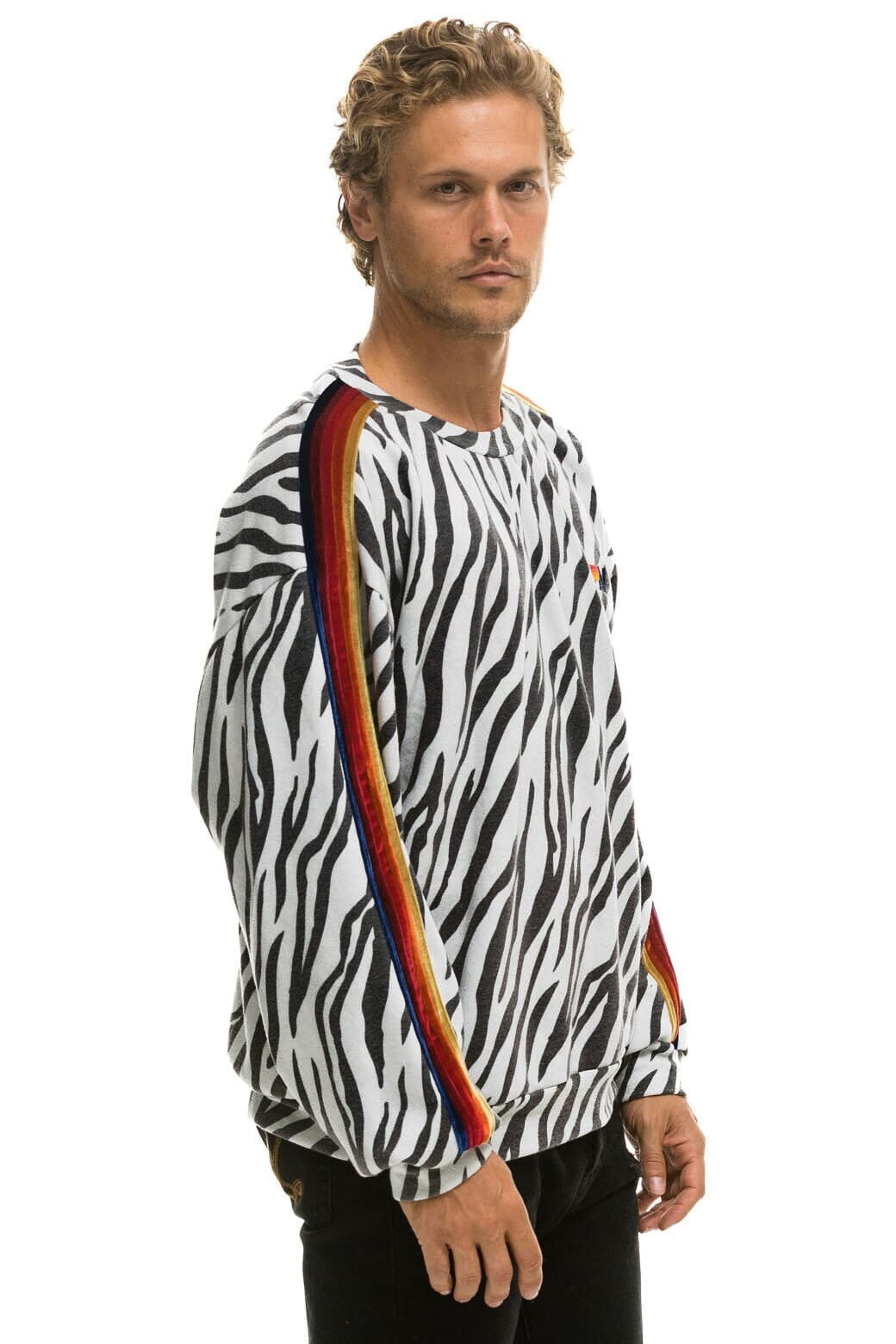 CLASSIC RELAXED FIT CREW SWEATSHIRT - ZEBRA - Aviator Nation