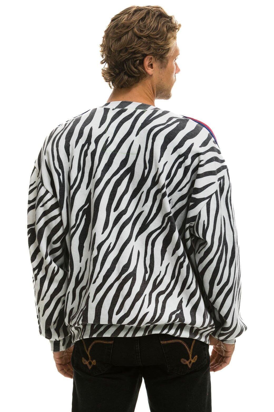 CLASSIC RELAXED FIT CREW SWEATSHIRT - ZEBRA - Aviator Nation
