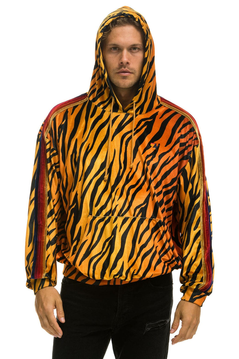 CLASSIC VELVET RELAXED PULLOVER HOODIE - TIGER – Aviator Nation
