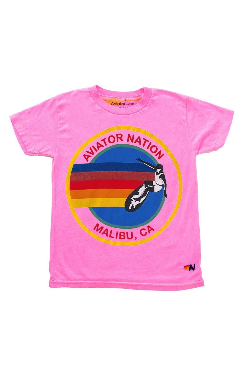 KID'S AVIATOR NATION MALIBU TEE - NEON PINK - Aviator Nation