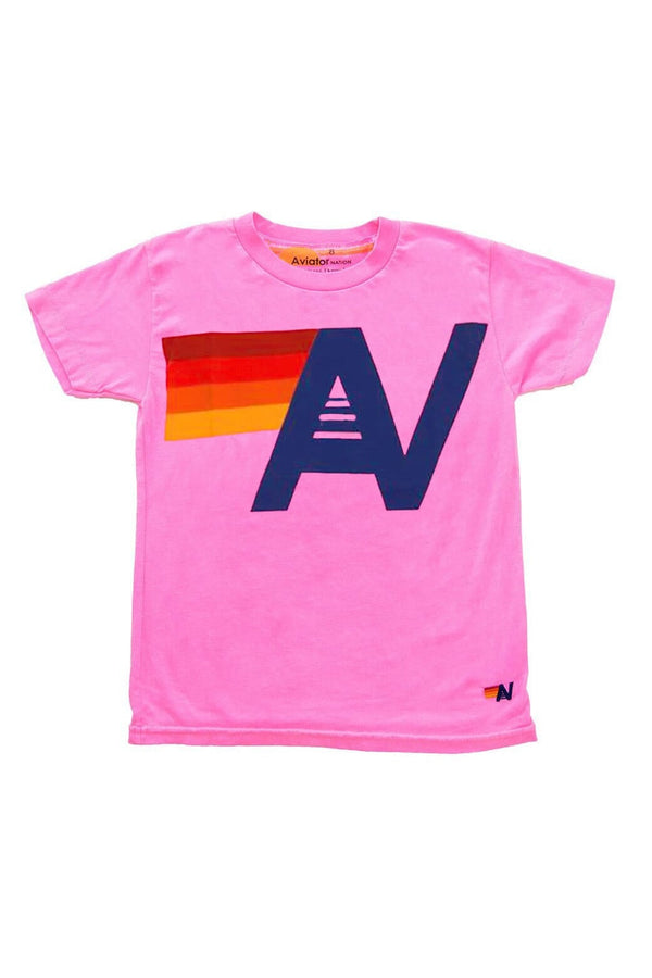 KID'S LOGO TEE - NEON PINK - Aviator Nation