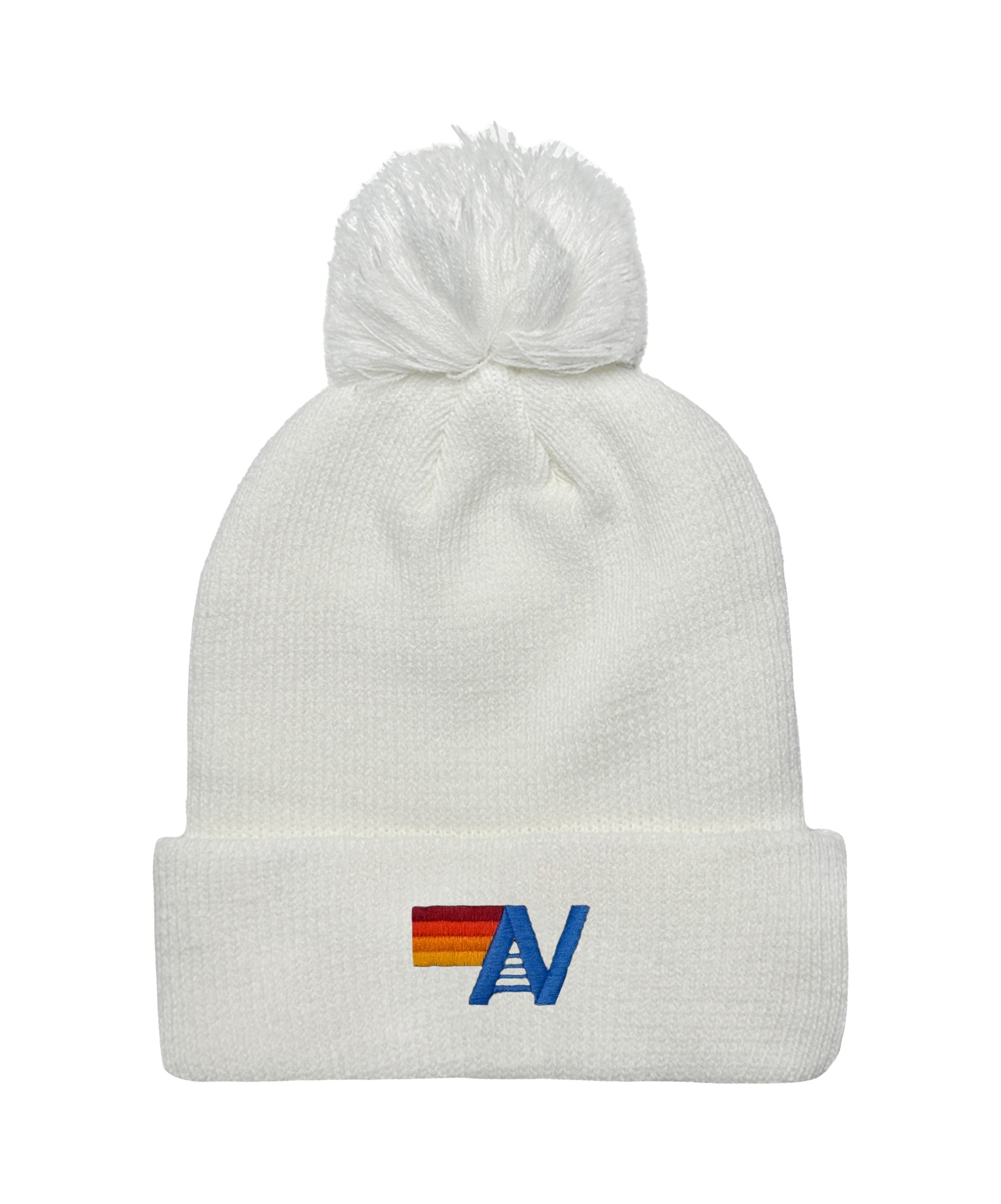 LOGO POM RIB BEANIE - WHITE - Aviator Nation