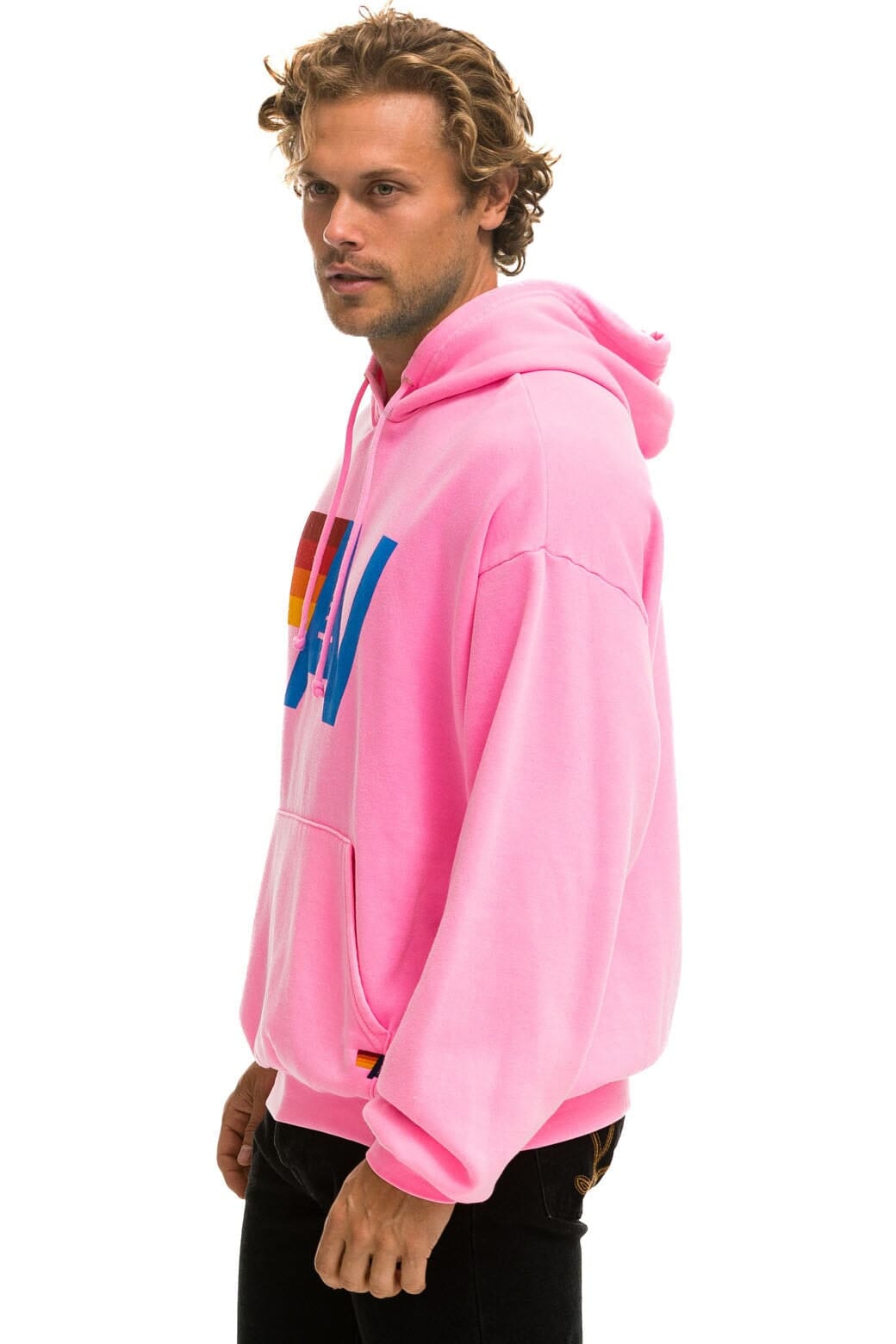 LOGO PULLOVER RELAXED HOODIE - NEON PINK - Aviator Nation