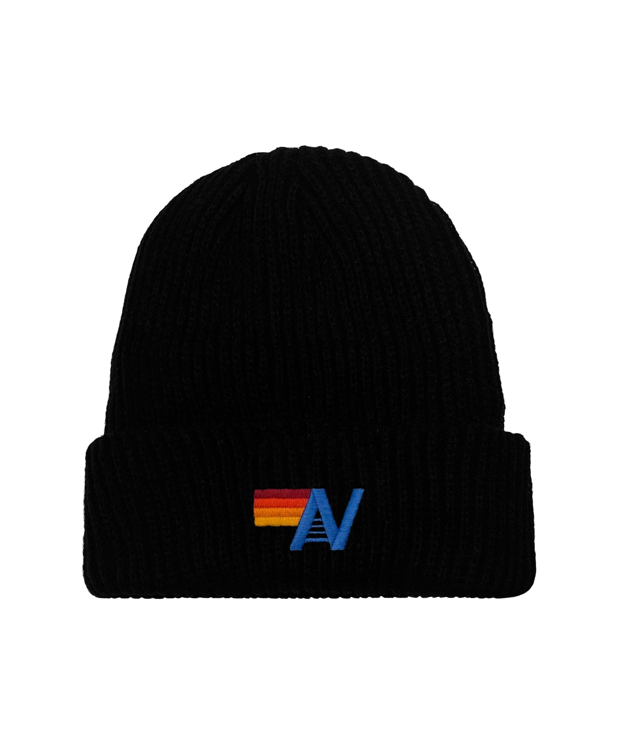 LOGO RIB BEANIE - BLACK - Aviator Nation