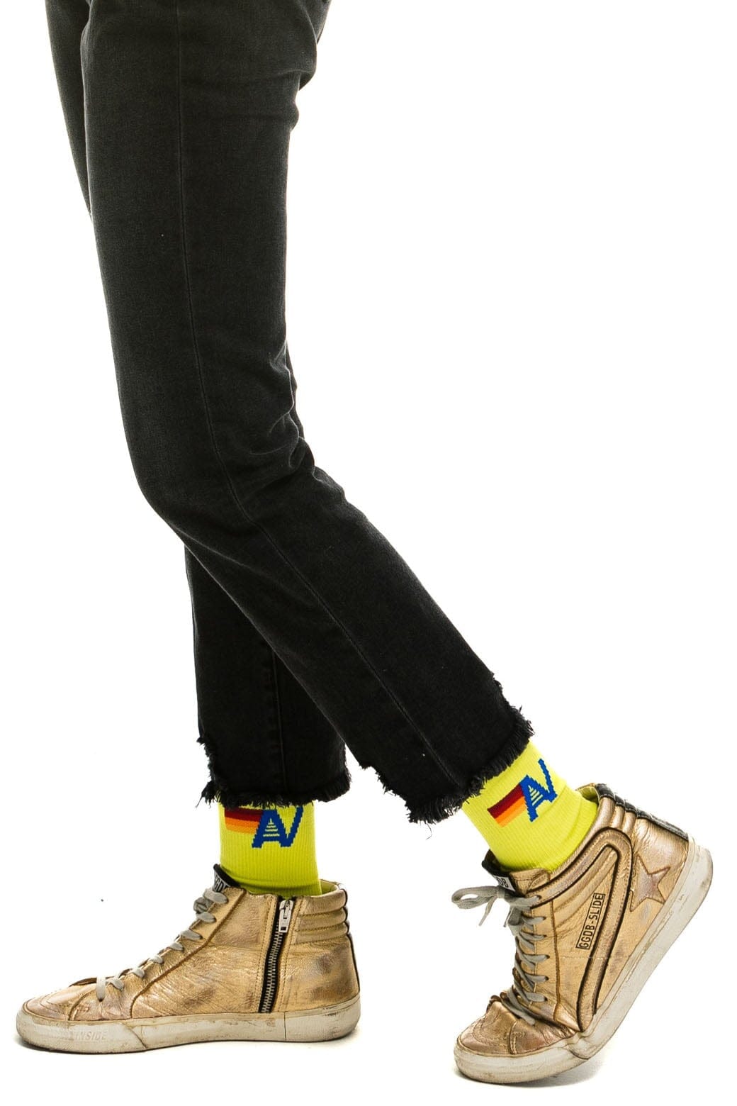 LOGO SOCK - NEON YELLOW - Aviator Nation