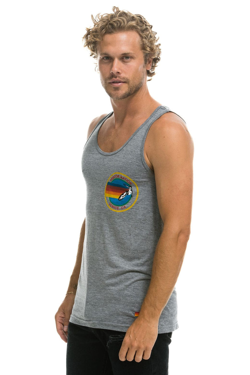 MEN'S AVIATOR NATION TANK - HEATHER GREY - Aviator Nation