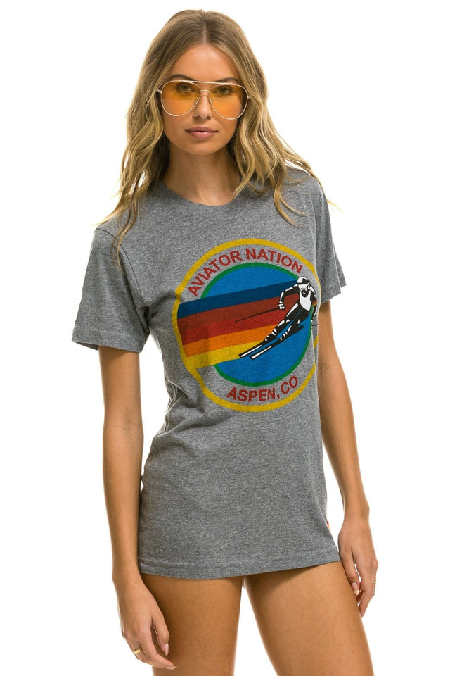 SIGNATURE ASPEN TEE - HEATHER GREY – Aviator Nation