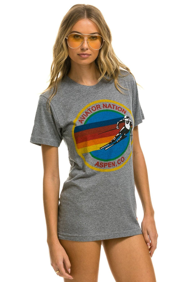 SIGNATURE ASPEN TEE - HEATHER GREY - Aviator Nation
