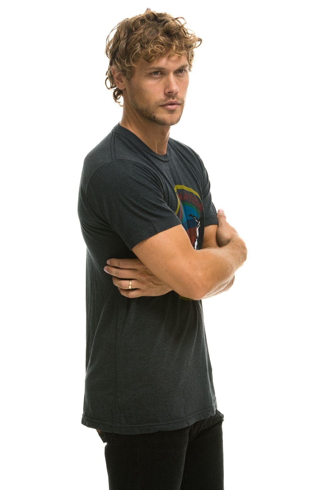 SIGNATURE AUSTIN TEE - CHARCOAL - Aviator Nation