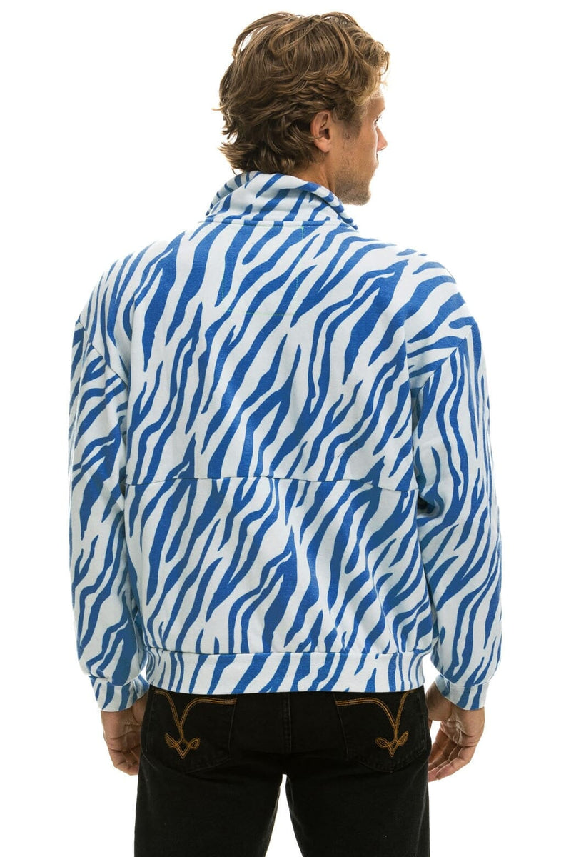 TIGER FLEECE UNISEX HALF ZIP JACKET - BLUE TIGER - Aviator Nation