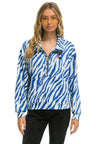 TIGER FLEECE UNISEX HALF ZIP JACKET - BLUE TIGER – Aviator Nation