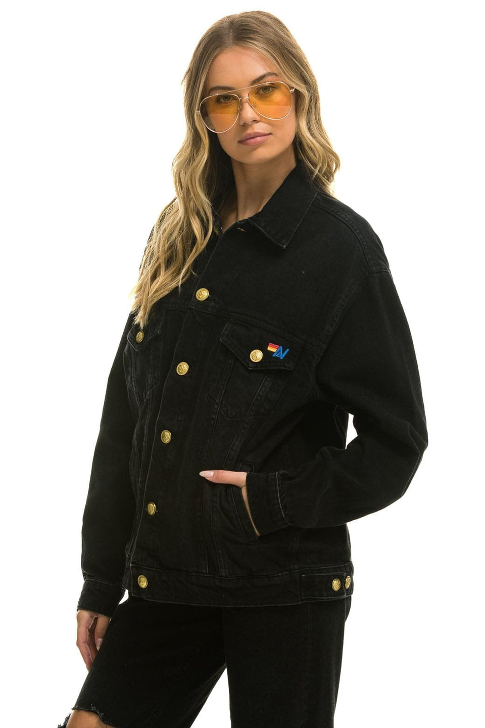 LOCALS ONLY OVERSIZED CONCERT DENIM JACKET - VINTAGE BLACK – Aviator Nation