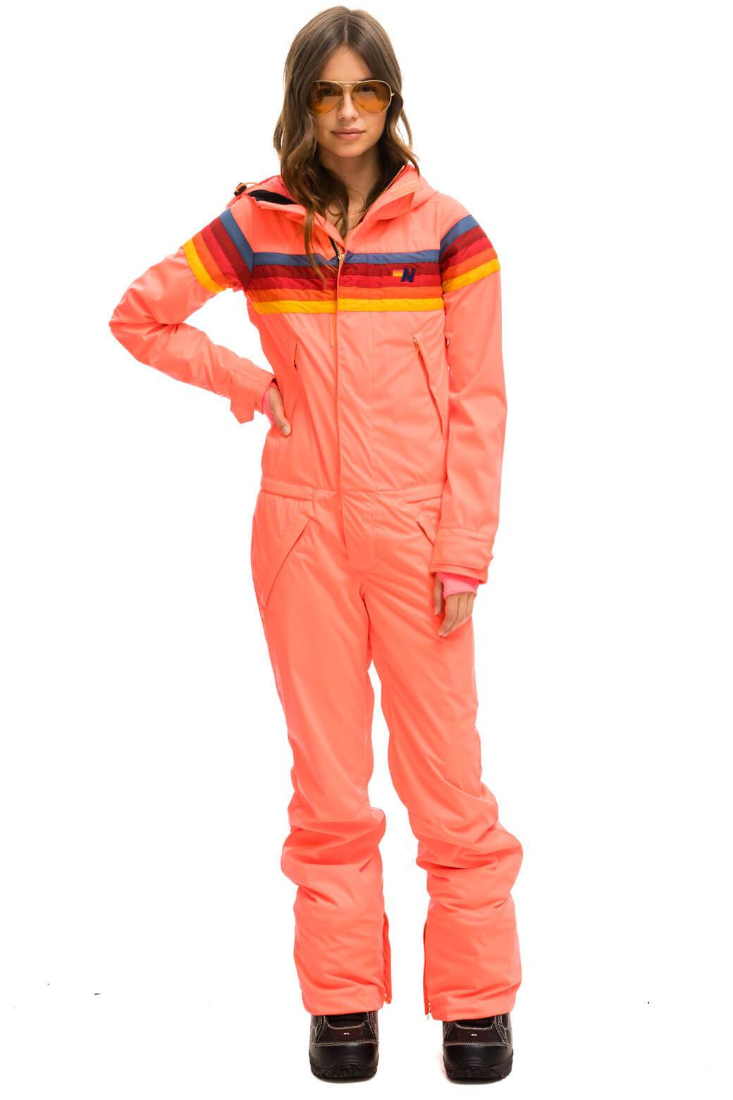 WOMEN'S 3 LAYER POWDER SUIT - NEON FLAMINGO - Aviator Nation