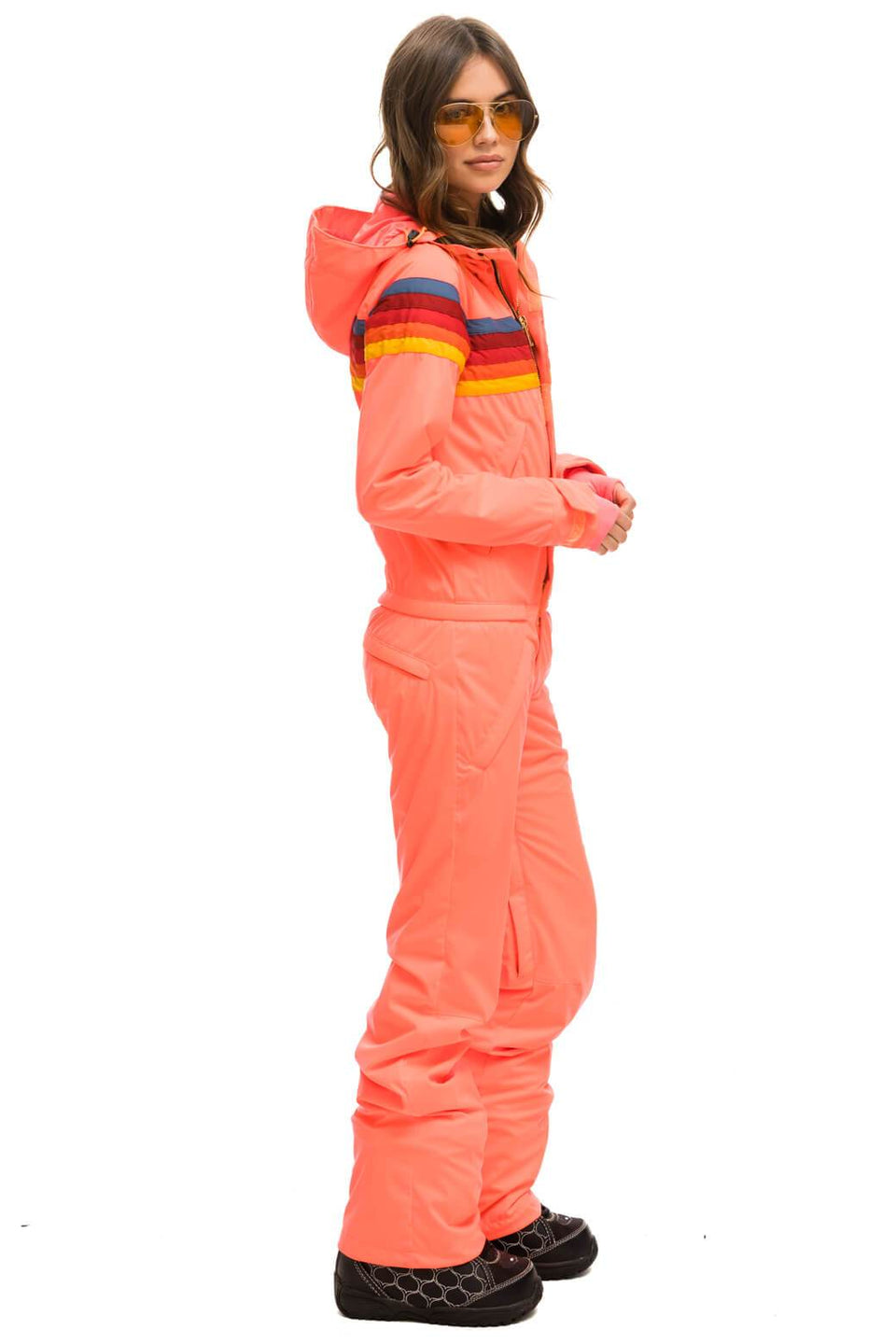 WOMEN'S 3 LAYER POWDER SUIT - NEON FLAMINGO – Aviator Nation