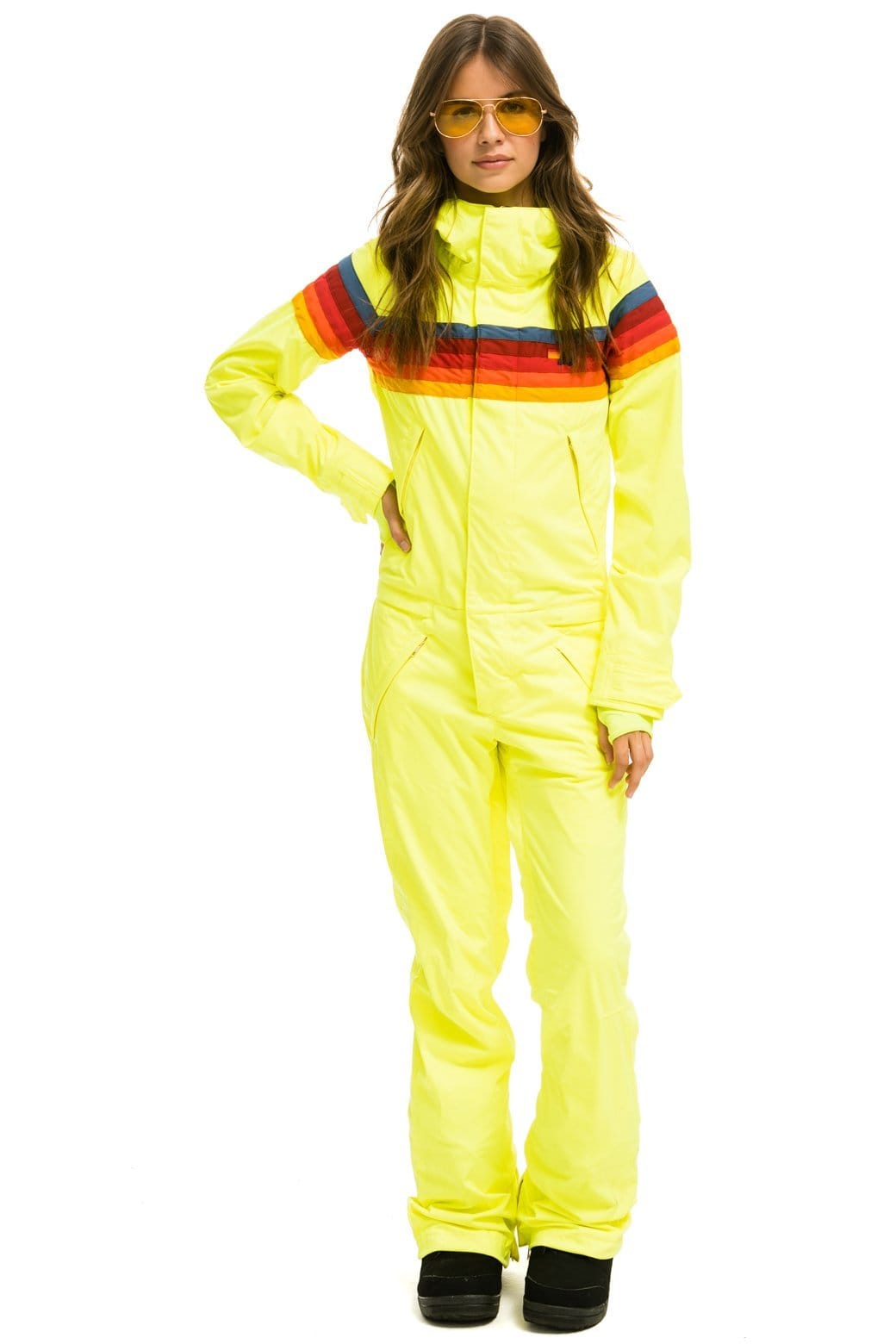WOMEN'S 3 LAYER POWDER SUIT - NEON YELLOW - Aviator Nation