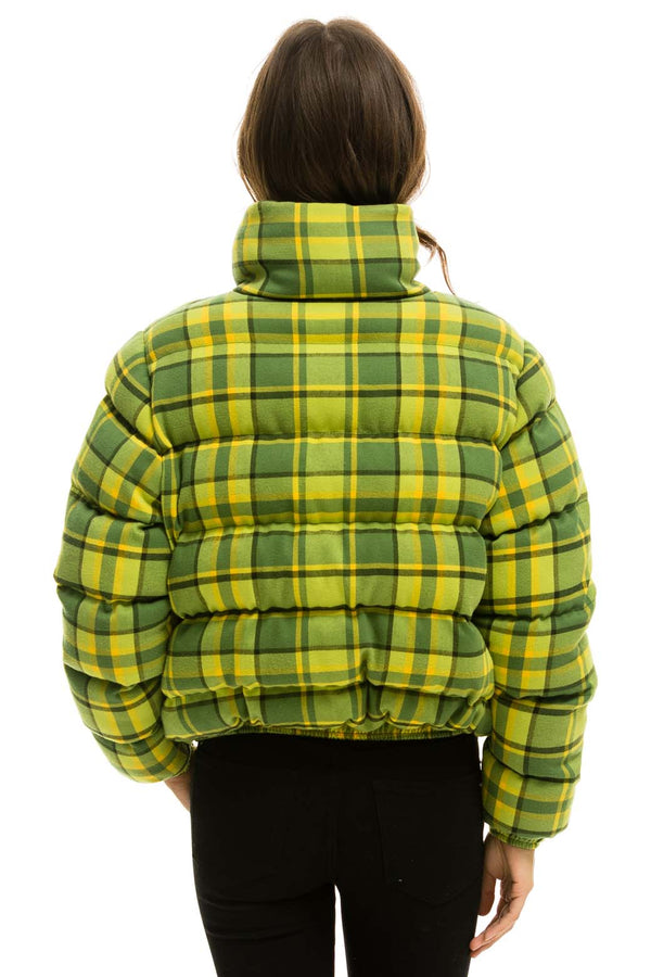 APRES PLAID PUFFER JACKET - AVOCADO PLAID - Aviator Nation
